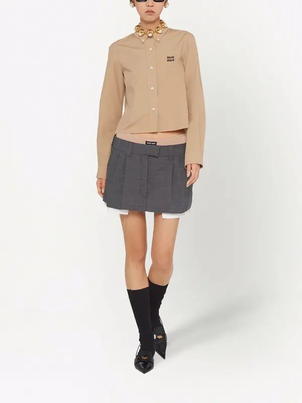 Miu Miu Prince-of-wales Check Mini Skirt
