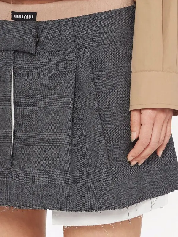 Miu Miu Prince-of-wales Check Mini Skirt