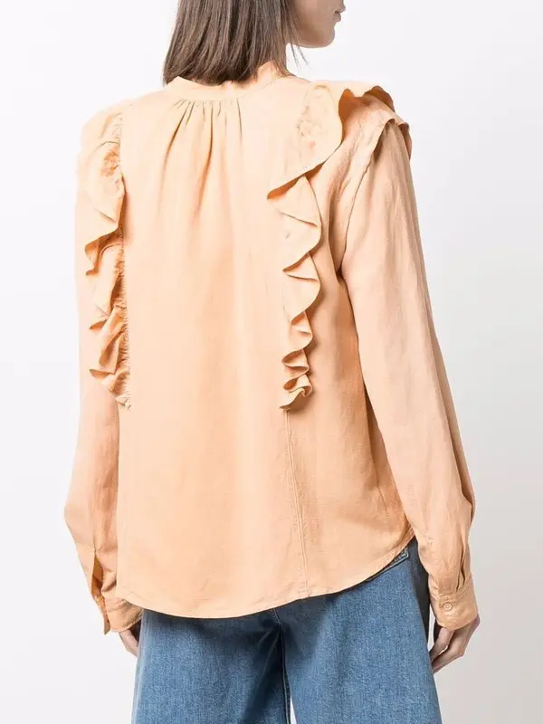 FORTE_FORTE Ruffled-detail V-neck Blouse
