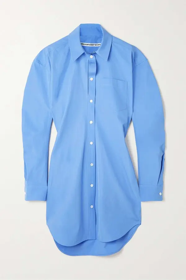 Alexander Wang Cutout Cotton-poplin Mini Shirt Dress