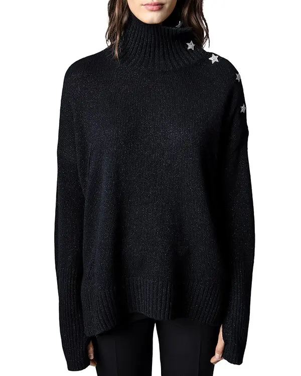 Zadig&Voltaire Star Button Cashmere-blend Sweater - Noir