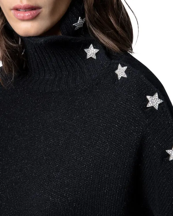 Zadig&Voltaire Star Button Cashmere-blend Sweater - Noir