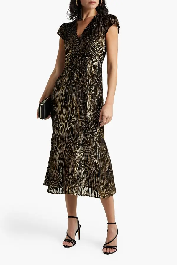 knee length dresses for ladies Rachel Zoe Women's Halter Neck Ruffle Midi Dress