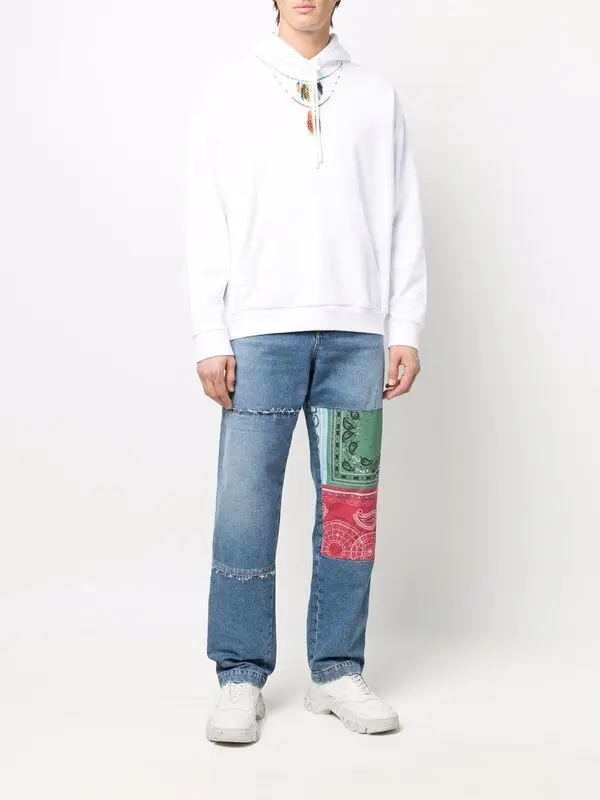 COUNTY OF MILAN Patchwork Bandana Straight Leg Jeans