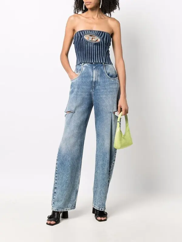 Diesel M-Clarksville Bandeau Top In Blue - 50% Off | Editorialist