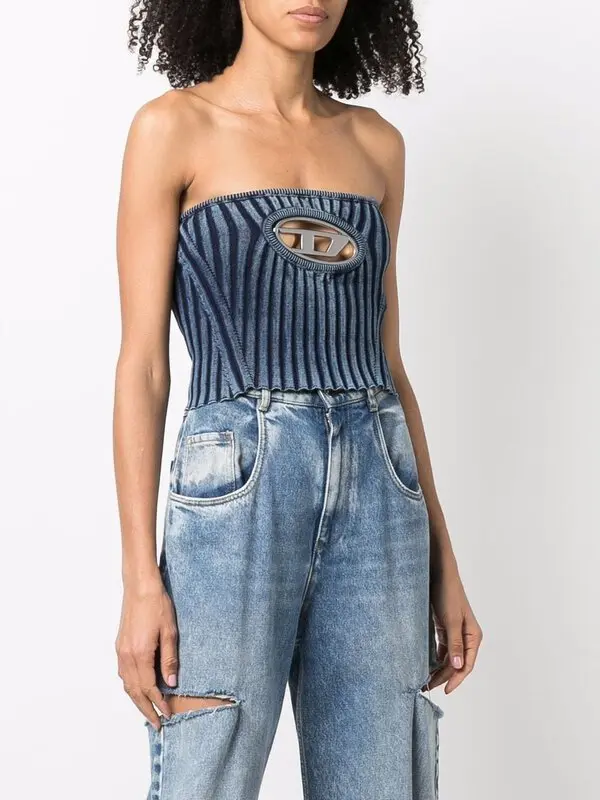 Diesel M-Clarksville Bandeau Top In Blue - 50% Off | Editorialist