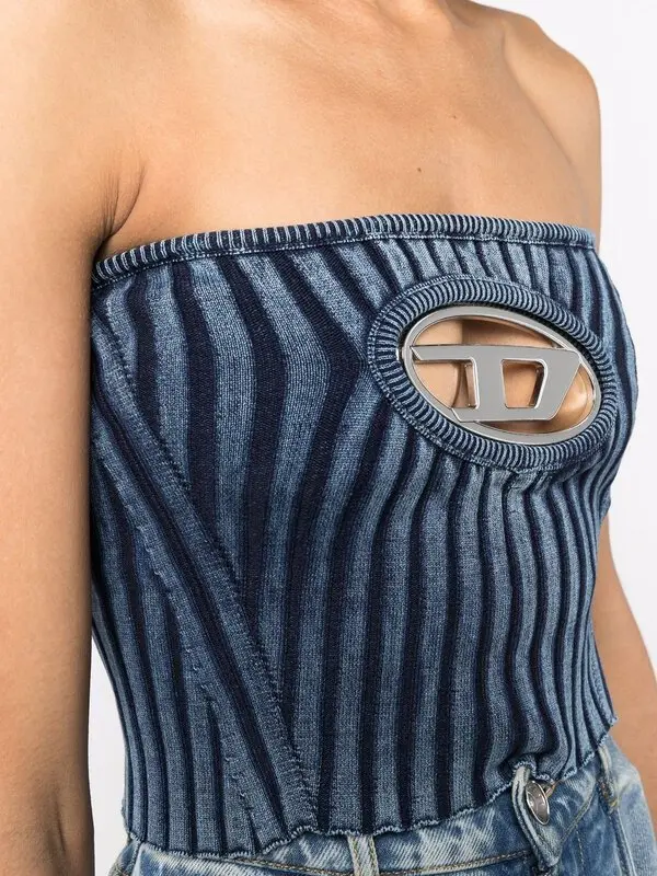 Diesel M-Clarksville Bandeau Top In Blue - 50% Off | Editorialist