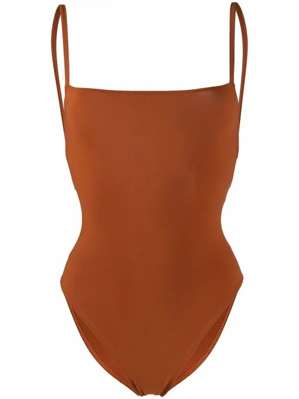LIDO Strap Detail One Piece Swimsuit - Brown