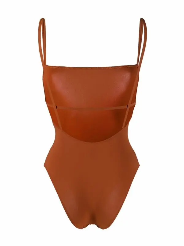LIDO Strap Detail One Piece Swimsuit - Brown