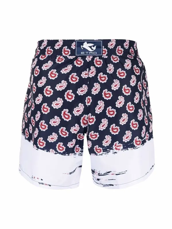 Etro Paisley-print Swim Shorts - Blue