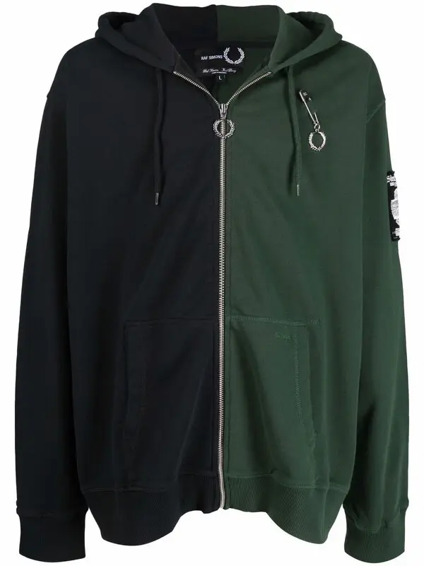 Raf Simons Color-block Zip-up Hoodie