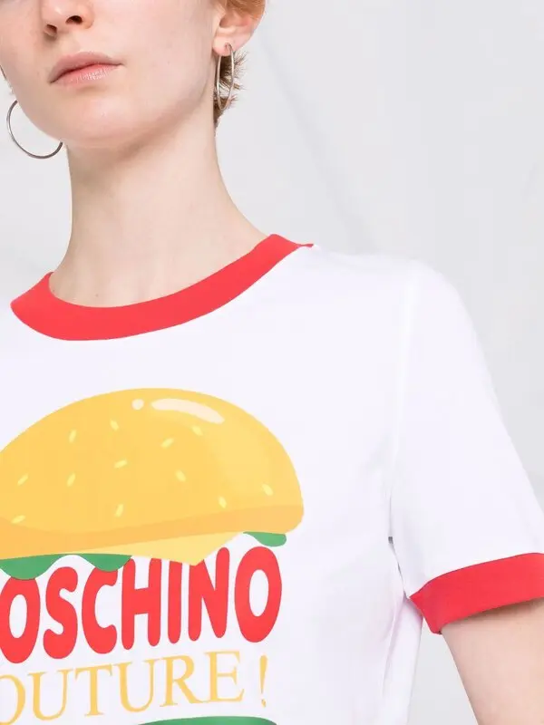 Moschino Burger-print T-shirt - White