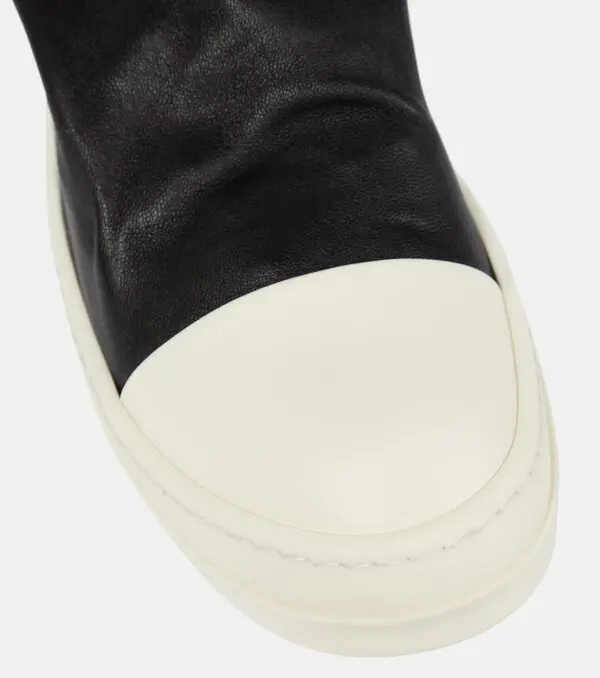 Rick Owens Stocking Over-the-knee Leather Boots - Black