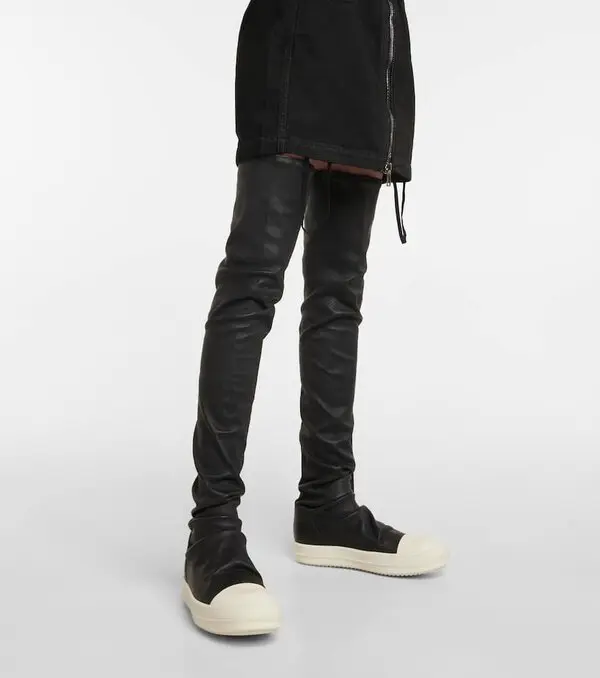 Rick Owens Stocking Over-the-knee Leather Boots - Black