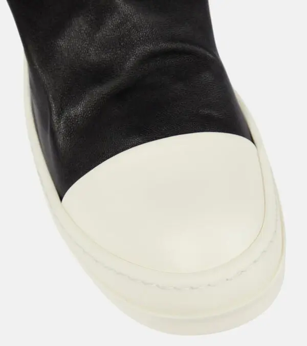 Rick Owens Stocking Over-the-knee Leather Boots - Black