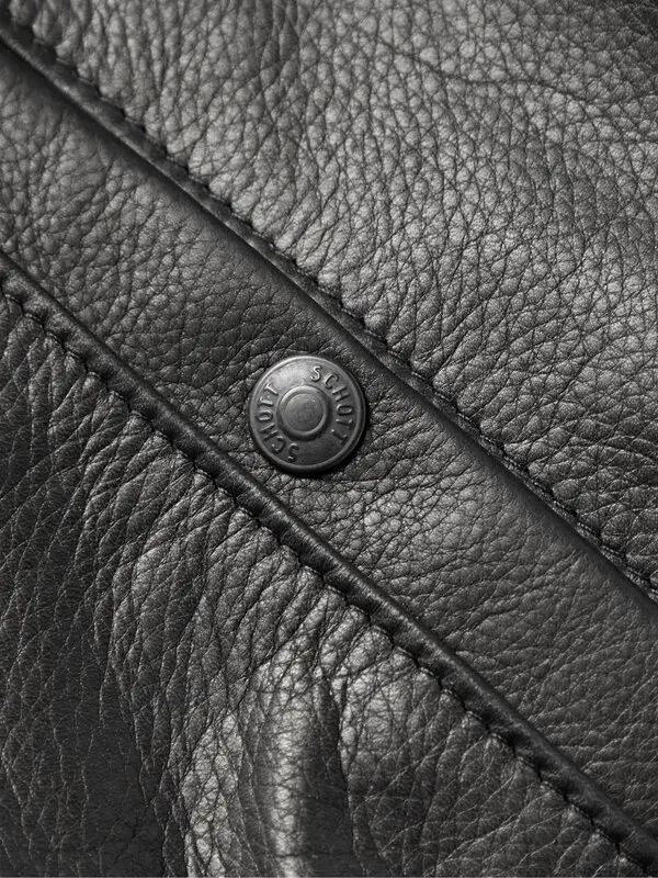 SCHOTT Ma-1 Pebble-grain Leather Bomber Jacket