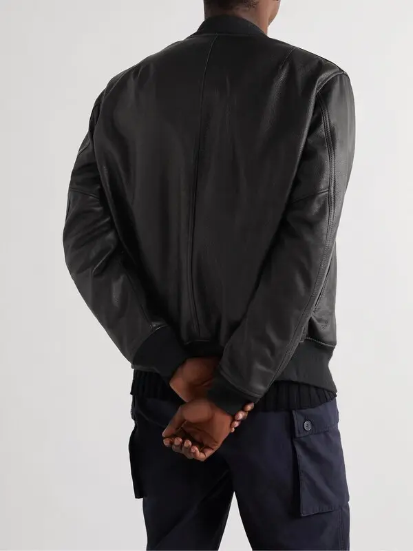 SCHOTT Ma-1 Pebble-grain Leather Bomber Jacket