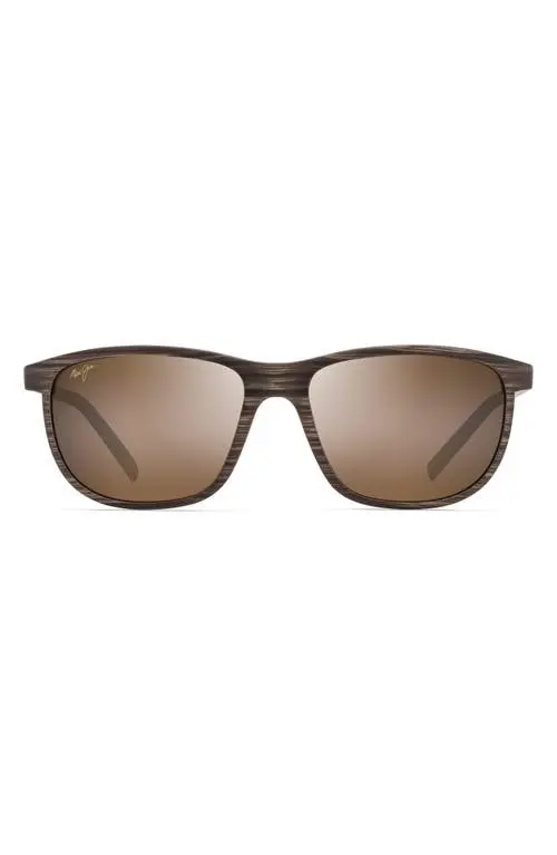 Maui Jim Lele Kawa Square Sunglasses - Brown Stripe/hcl Bronze