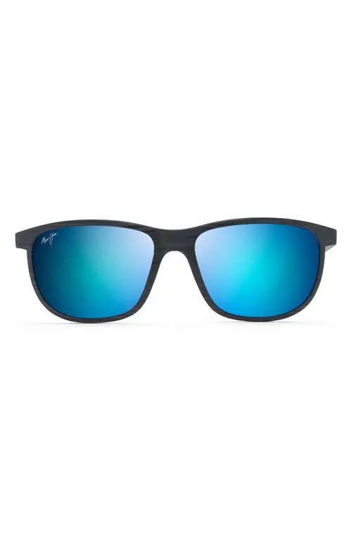 Maui Jim Lele Kawa Square Sunglasses - Dark Navy Stripe/blue Hawaii