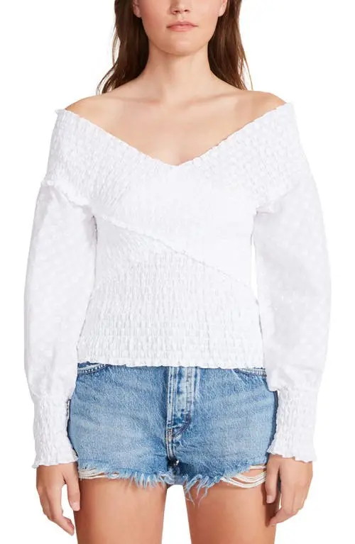 Steve Madden Victoriously Yours Off The Shoulder Cotton Top - White