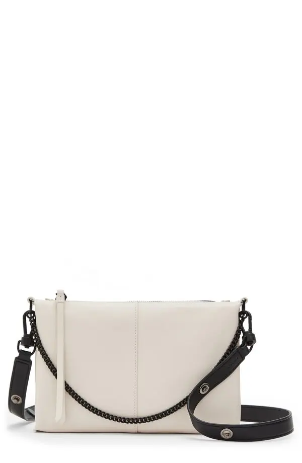 ALLSAINTS Eve Leather Crossbody Bag - Salt Lake White