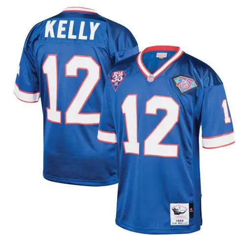 Mitchell & Ness Jim Kelly Buffalo Bills 1994 Authentic Throwback Retired Player Jersey - Royal