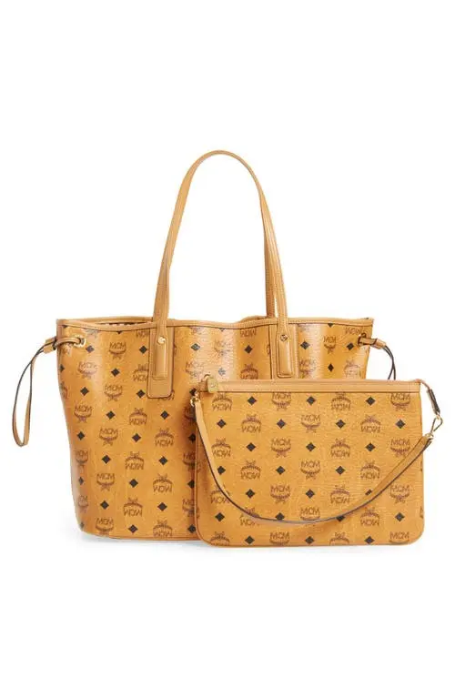 Mcm Medium Liz Reversible Shopper - Cognac Brown