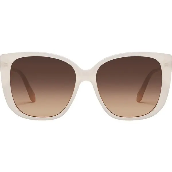 Quay Ever After 58mm Cat Eye Sunglasses - Bone/dark Fawn