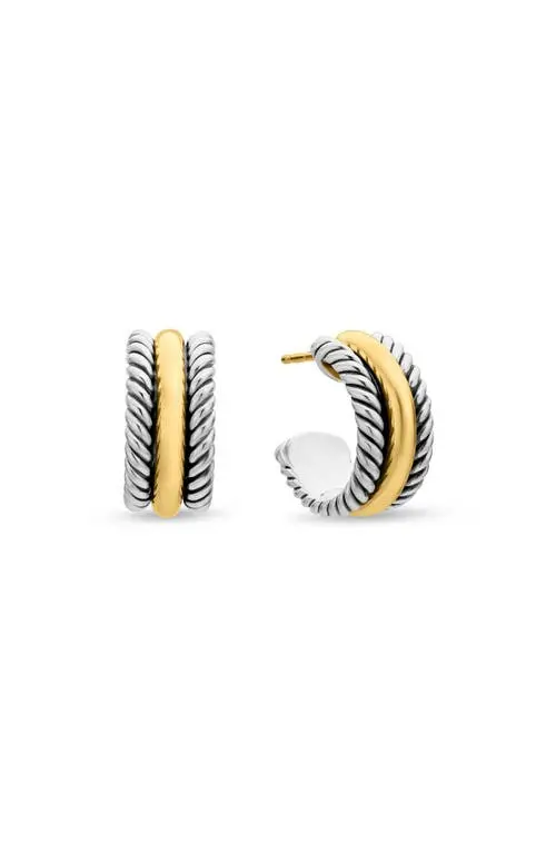 David Yurman Cable Classics Hoop Earrings - Two Tone