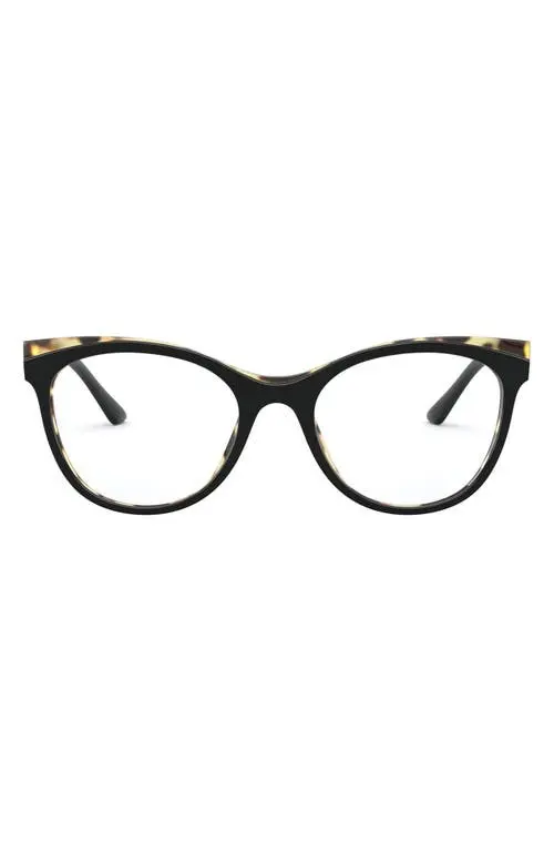 Prada 53mm Butterfly Eyeglasses - Black/havana