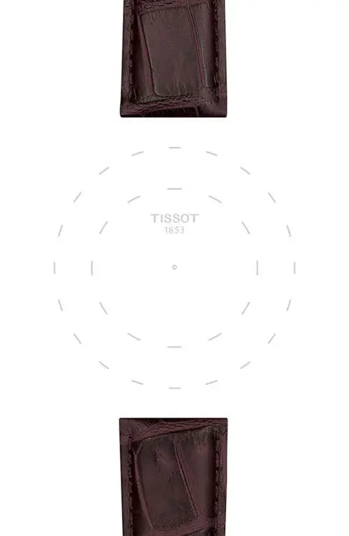 TISSOT 21mm Croc Embossed Leather Watch Strap - Brown
