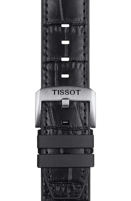 TISSOT 22mm Croc Embossed Leather Watch Strap