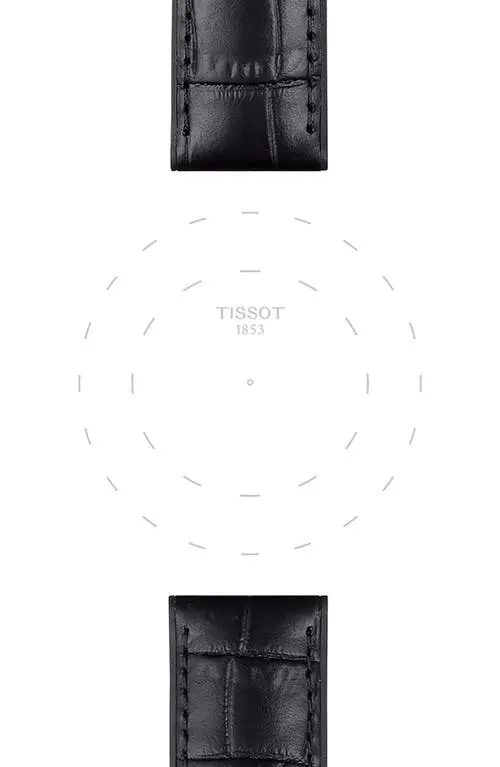 TISSOT 22mm Croc Embossed Leather Watch Strap