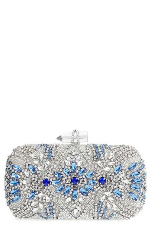 Nina Gelsey Crystal Embellished Minaudière - Silver Multi