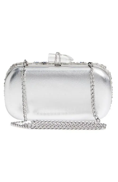 Nina Gelsey Crystal Embellished Minaudière - Silver Multi