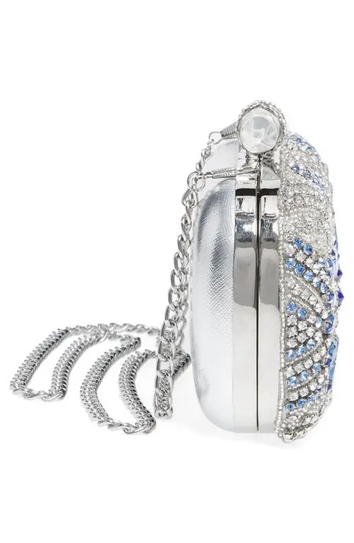 Nina Gelsey Crystal Embellished Minaudière - Silver Multi