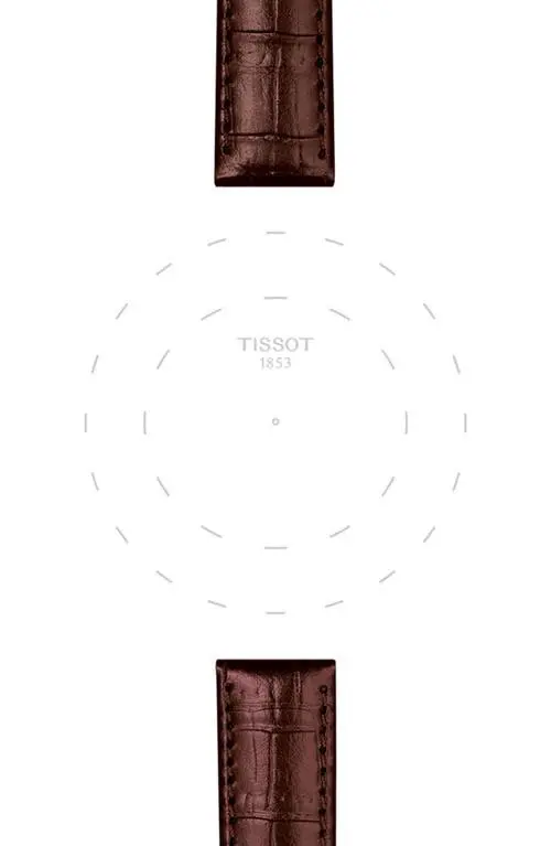 TISSOT 15mm Croc Embossed Leather Watch Strap