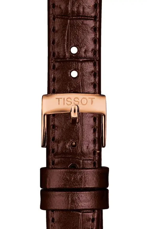 TISSOT 15mm Croc Embossed Leather Watch Strap