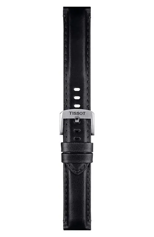 TISSOT 20mm Leather Strap Watch - Black
