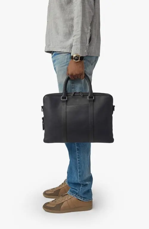 Shinola Navigator Leather Computer Briefcase - Black