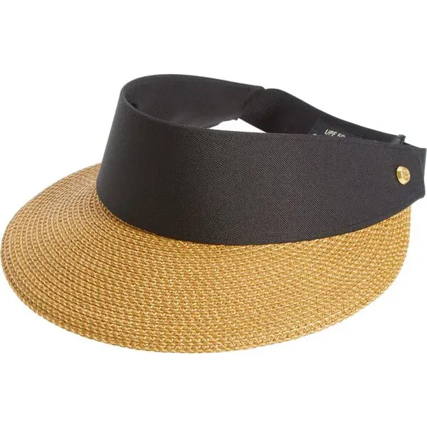 Eric Javits Squishee Straw Champ Visor - Natural/black