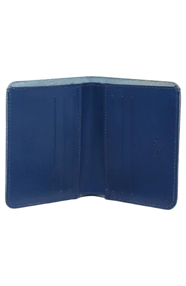 Bosca Leather Bifold Wallet - Blue