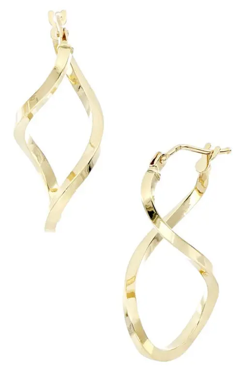 Bony Levy Open Twist Hoop Earrings - Yellow Gold