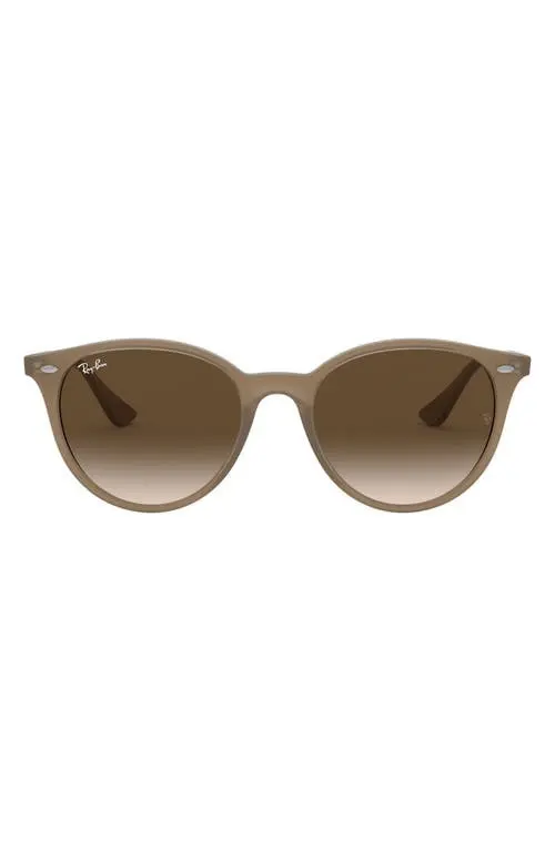 Ray-ban 53mm Round Frame Sunglasses - Opal Beige/brown Gradient