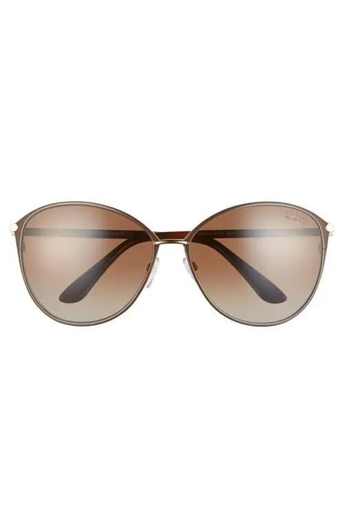 TOM FORD Penelope 59mm Gradient Cat Eye Sunglasses - Shiny Rose Gold/brown