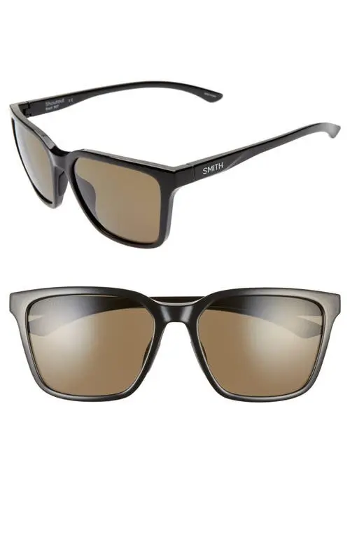 SMITH Shoutout 57mm Chromapop™ Polarized Square Sunglasses - Black/gray Green