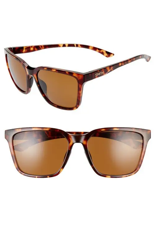 SMITH Shoutout 57mm Chromapop™ Polarized Square Sunglasses - Dark Tortoise/brown