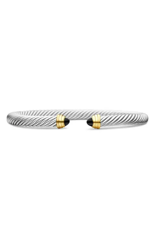 David Yurman Classic Cable Cuff Bracelet With Semiprecious Stones - Black Onyx