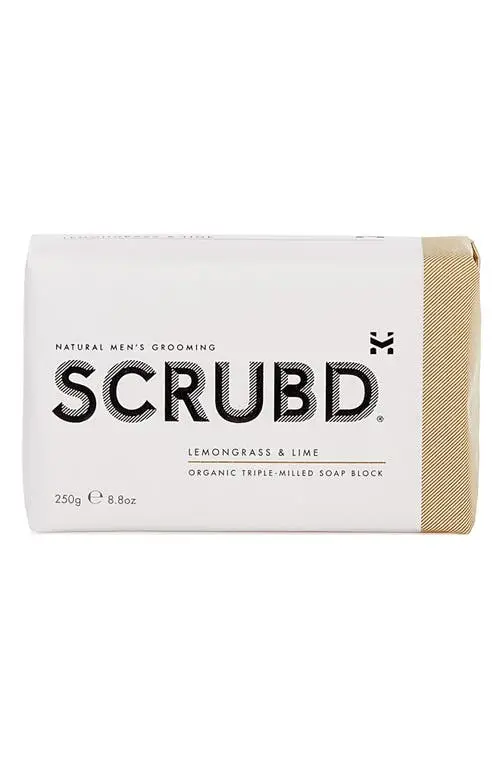 SCRUBD Lemongrass & Lime Organic Triple-milled Soap Block - No Color