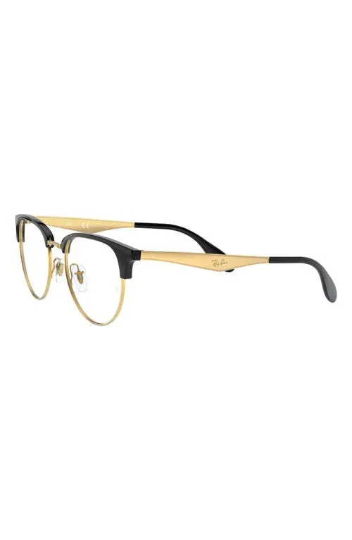 Ray-ban 53mm Square Optical Glasses - Black/gold